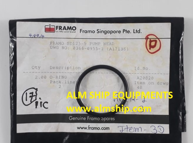 O-RING ID A20828 FOR FRAMO SD125-5 | ALM SHIP EQUIPMENTS